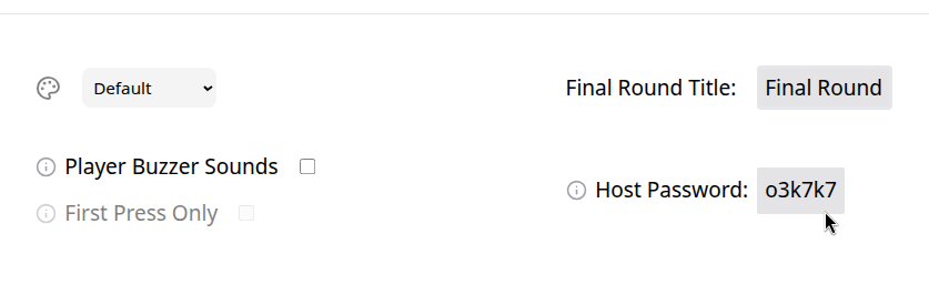 Copy host password from admin panel